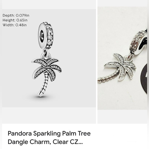 Pandora | Jewelry | Pandora Sparkling Palm Tree Dangle Charm Stem Is ...